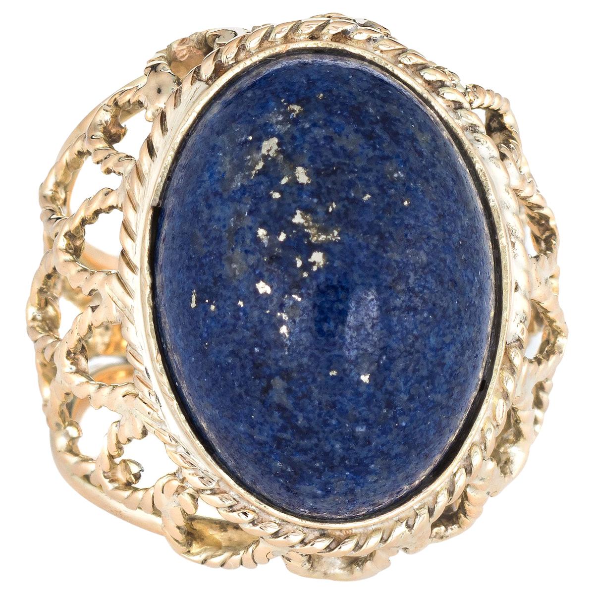 Large Mid Century Lapis Ring - 1 For Sale on 1stDibs