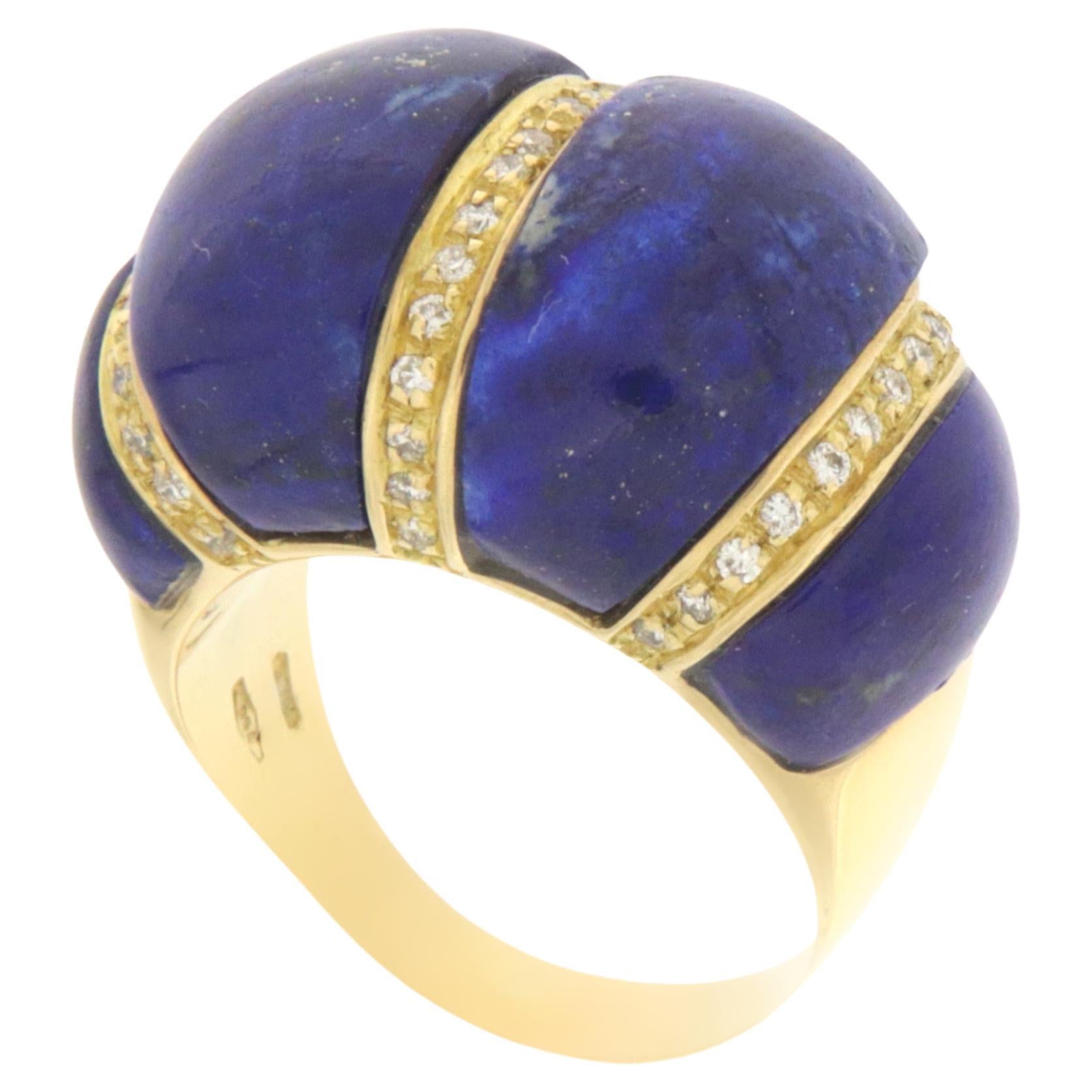 Gents Lapis Lazuli 22 Karat Yellow Gold Artisan Men's Ring For Sale at ...