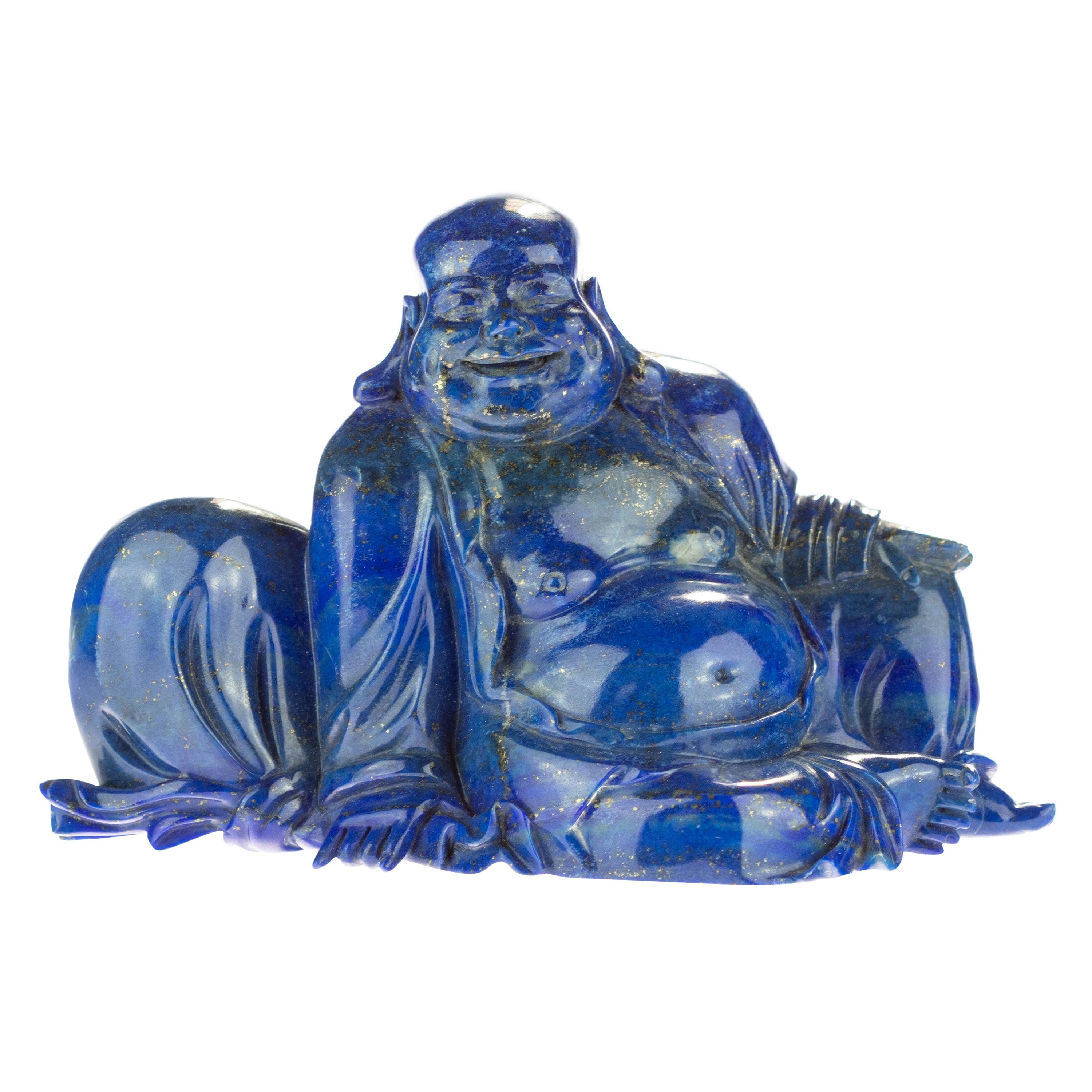 Natural Jade Jadeite Laughing Travel Buddha Asian Decorative Statue ...