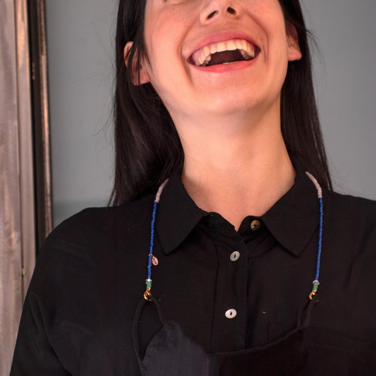 Lapis Lazuli Turquoise Quartz Rock Crystal Bead String Face Mask Holder ...