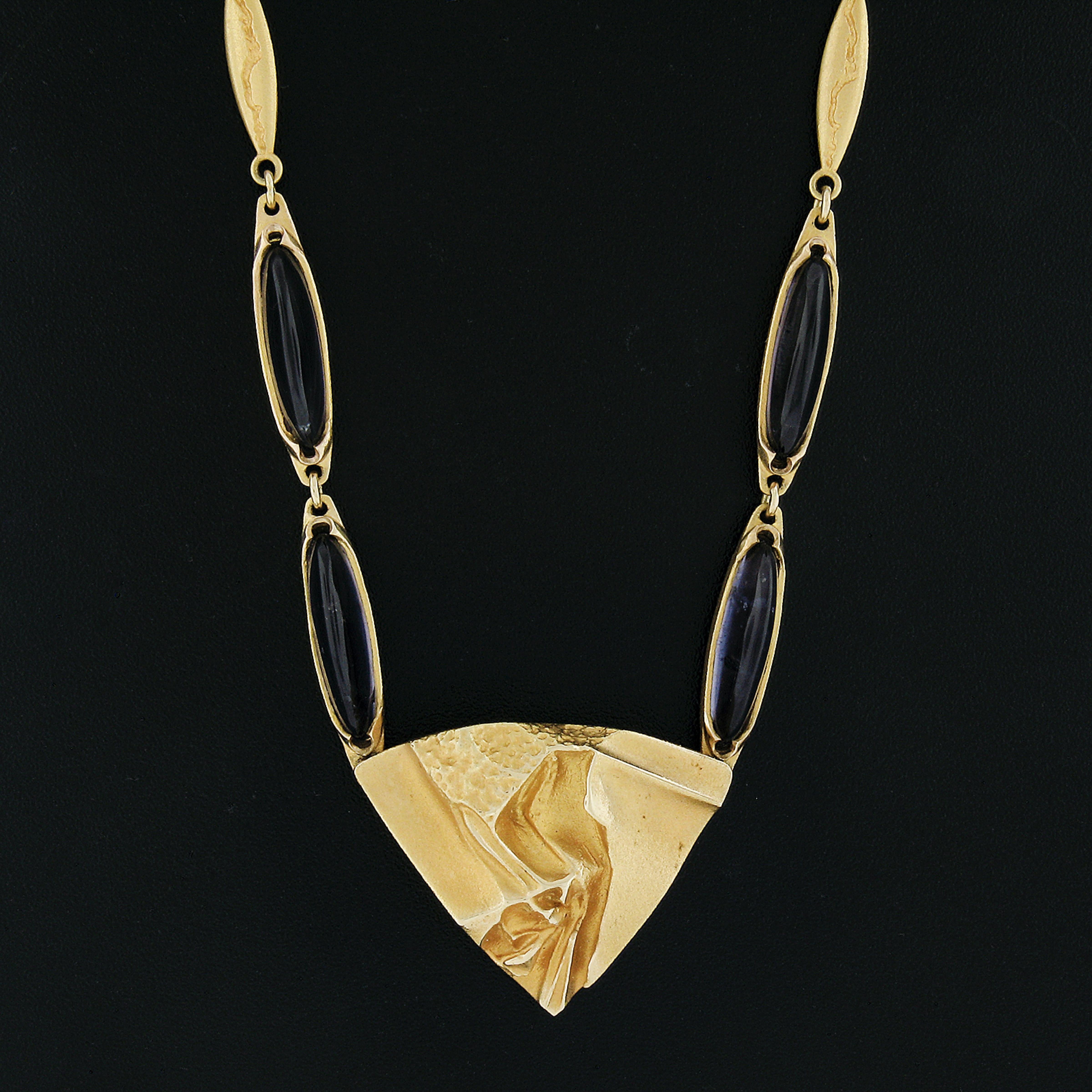 Lapponia 14k Yellow Gold Long Tanzanite / Iolite 18" Detailed Statement ...
