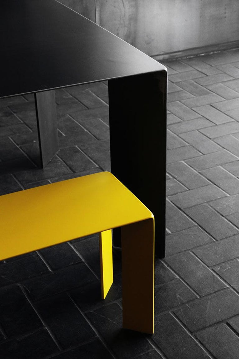Laqué Yellow Bench in Steel For Sale at 1stDibs