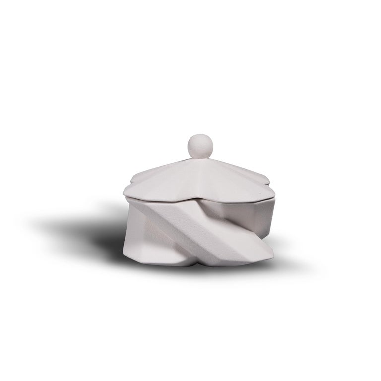 Lara Bohinc Fortress Treasury Box White Ceramic Geometric Contemporary ...