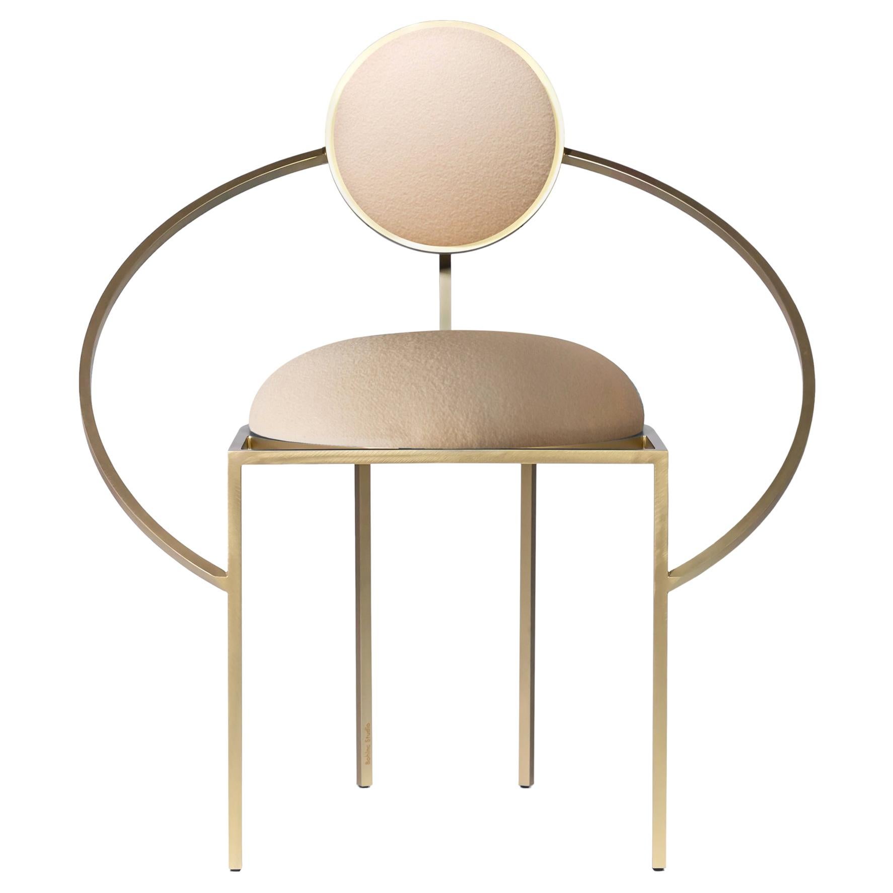 Orbit Chair in Pink Wool Fabric and Black Steel, by Lara Bohinc For ...