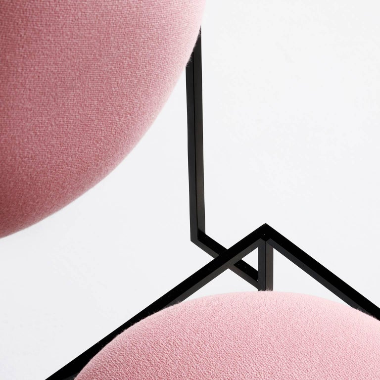 Solar Chair in Pink Wool and Black Steel Frame, by Lara Bohinc For Sale ...