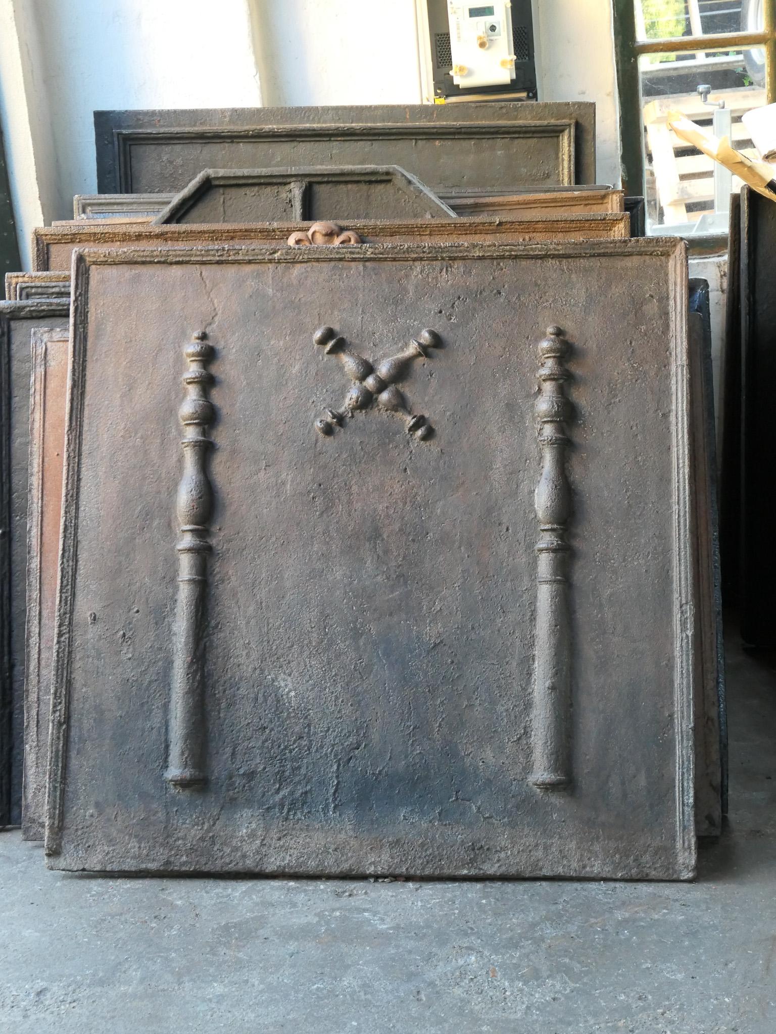 LargAntique Louis XIV 'Pillars with Saint Andrew's Cross' Fireback ...
