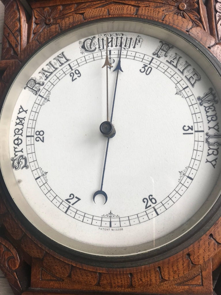 Large and Mint Condition Antique English Carved Oak and Porcelain Wall ...