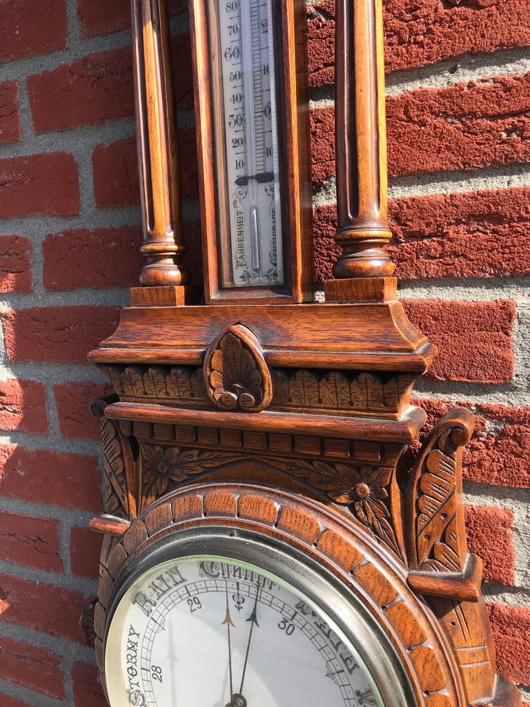 Large and Mint Condition Antique English Carved Oak and Porcelain Wall ...