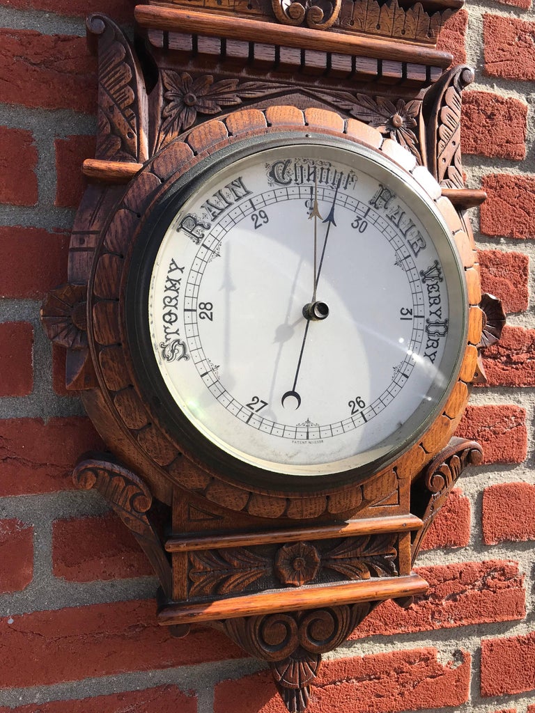 Large and Mint Condition Antique English Carved Oak and Porcelain Wall ...