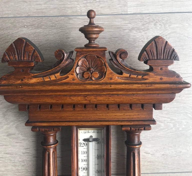 Large and Mint Condition Antique English Carved Oak and Porcelain Wall ...