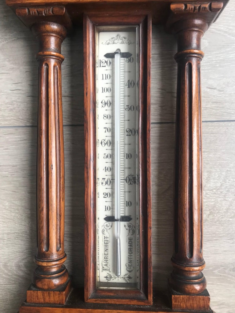 Large and Mint Condition Antique English Carved Oak and Porcelain Wall ...