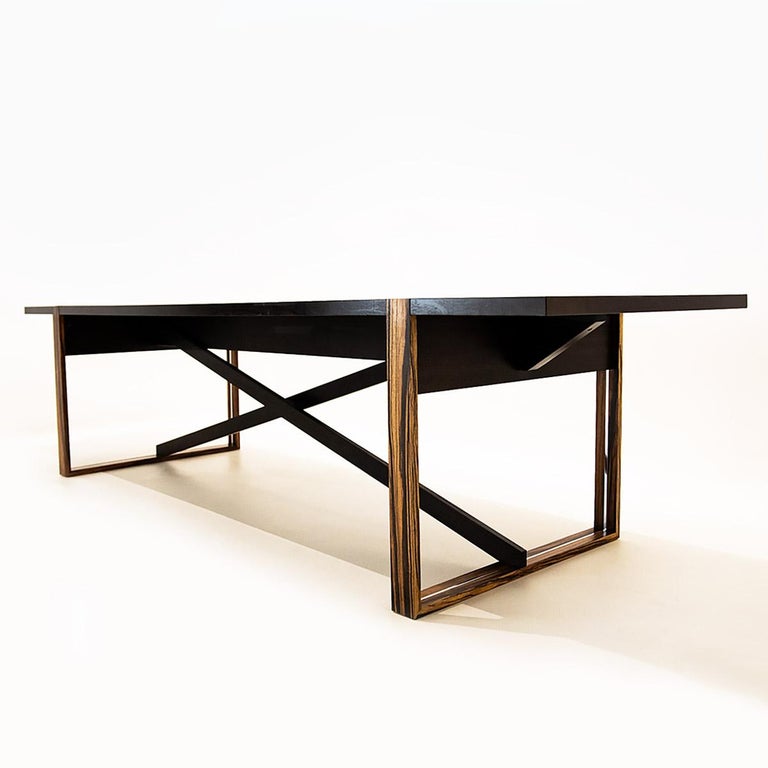 Large 10 Seat Contemporary Dining Set with Bespoke Macassar Table and ...