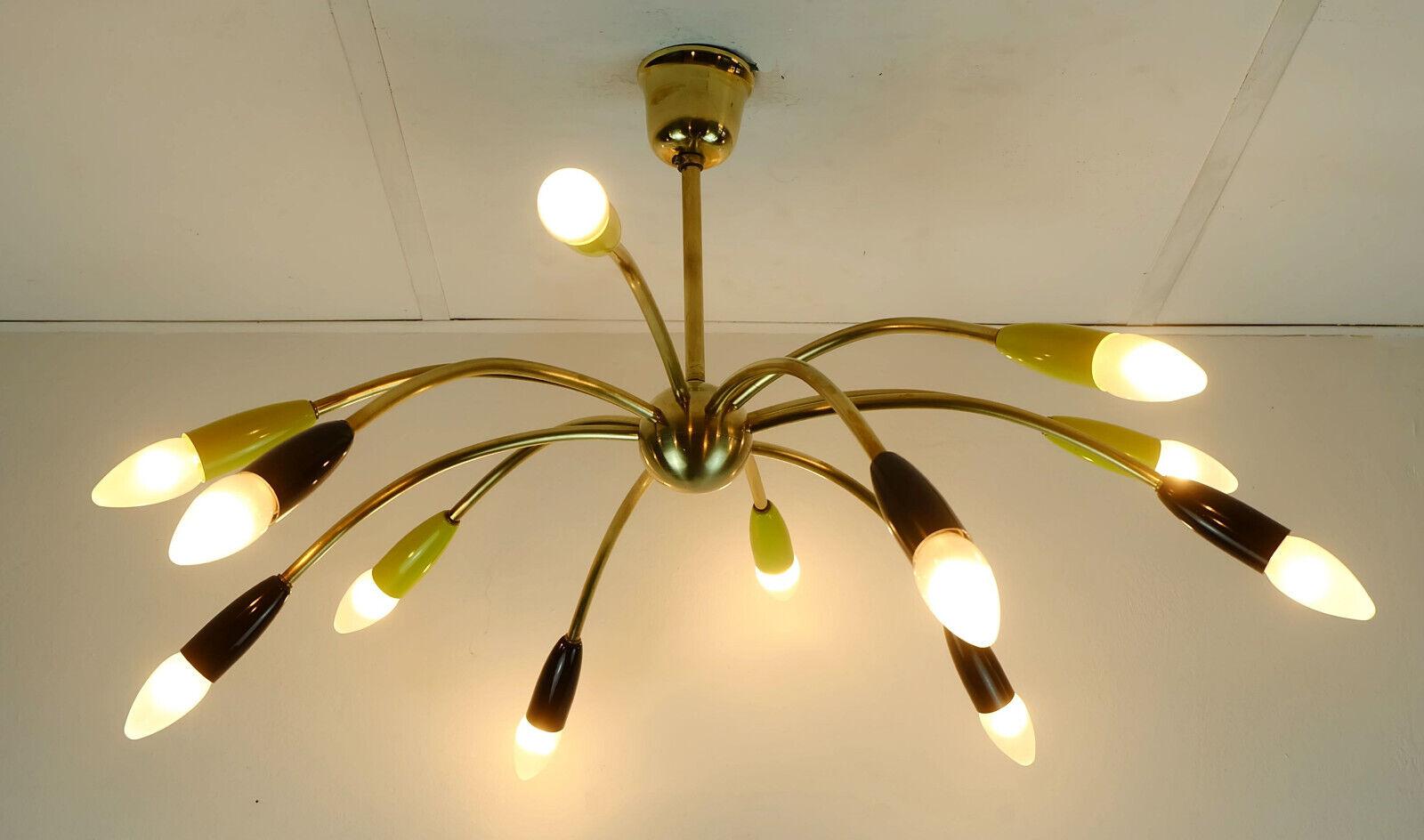 large 12-light 1950s mid century sputnik spider chandelier mid century ...
