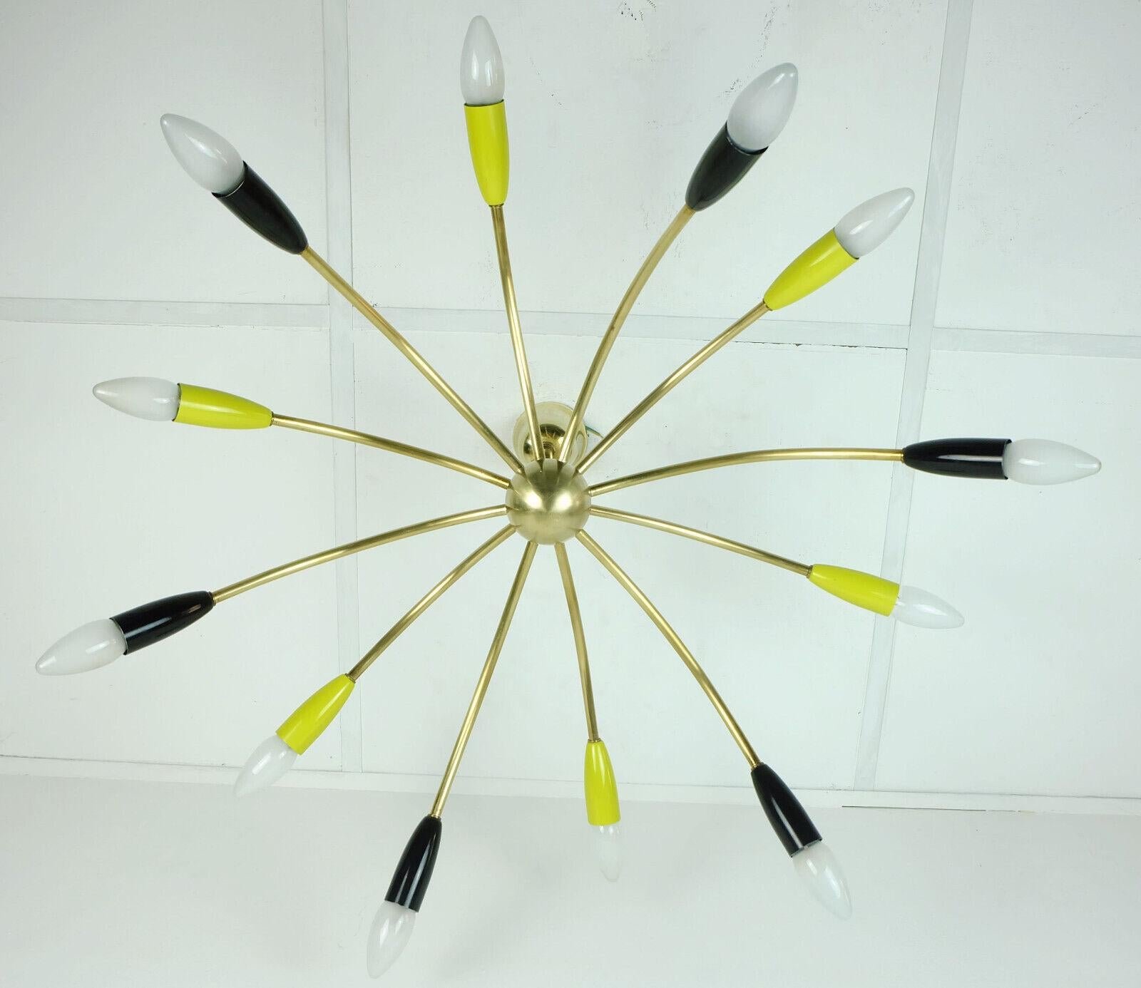 large 12-light 1950s mid century sputnik spider chandelier mid century ...