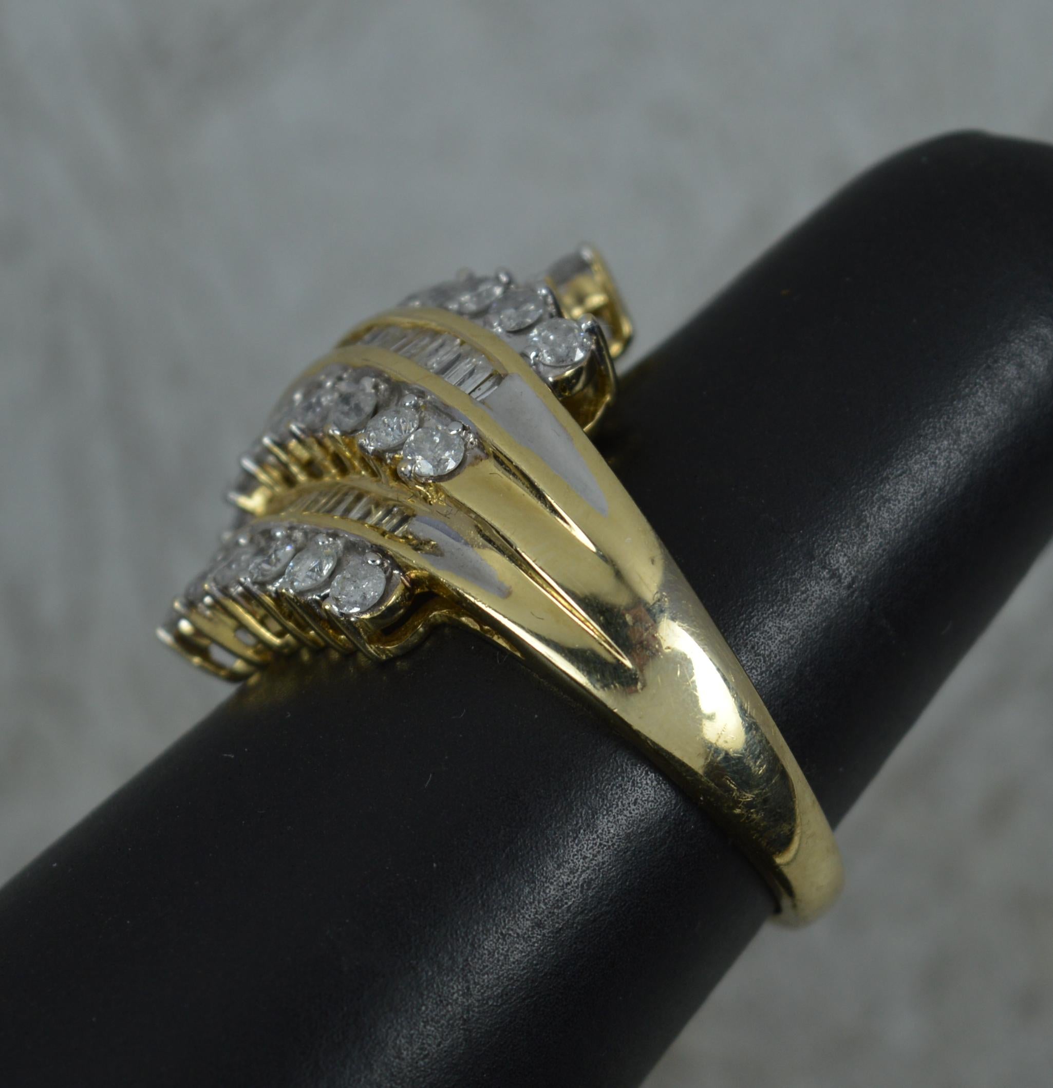 Large 1.50 Carat Diamond and 9 Carat Gold Bling Cluster Ring For Sale ...