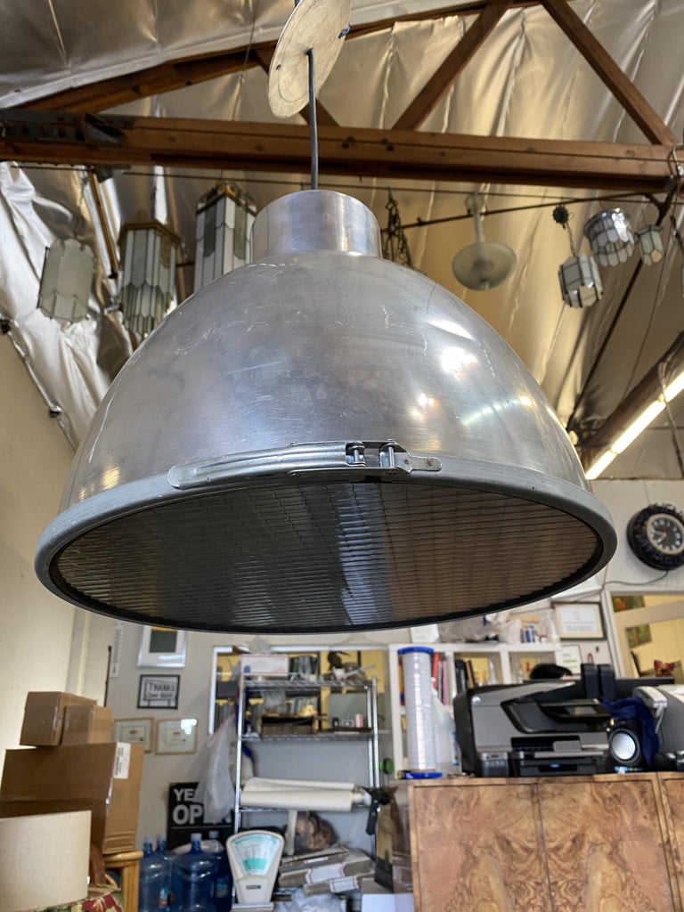 Large Aluminum Industrial Pendant Light Fixture For Sale at 1stDibs