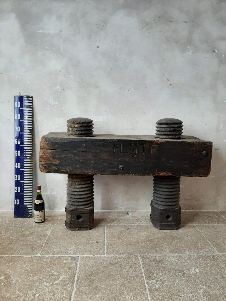 Large 17th Century Dutch Oak Press with Hand Carved Screw Wire For Sale ...