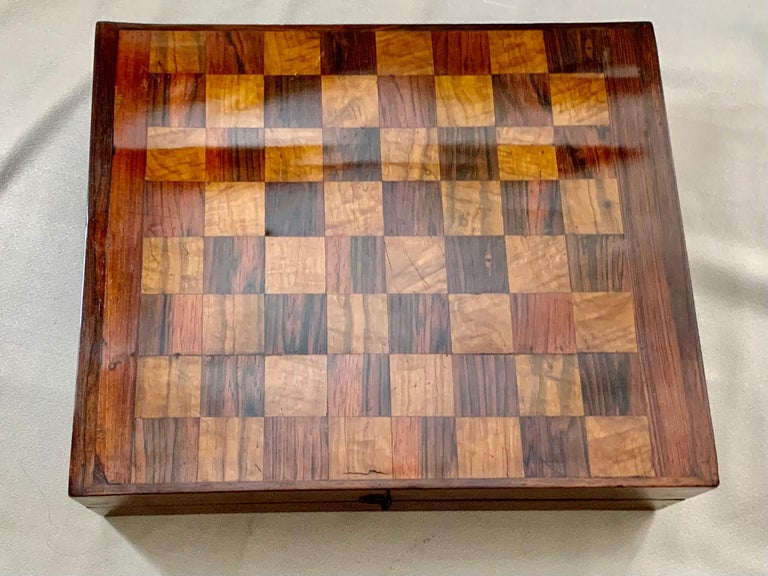 Large 17th Century Rosewood and Walnut Game Box for Chess, Backgammon ...