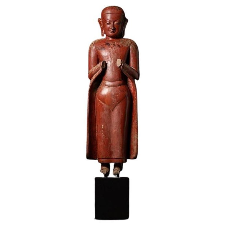 Large 17th Century Wooden Burmese Monk Statue from Burma For Sale at ...