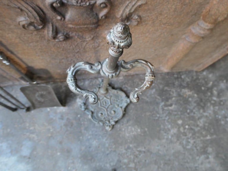 Large 18/19th C. English Polished Steel Georgian Fire Companion Set For ...