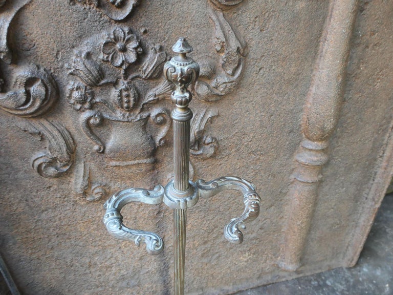 Large 18/19th C. English Polished Steel Georgian Fire Companion Set For ...