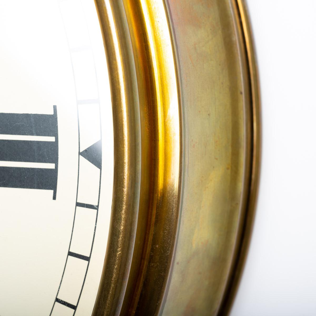 Large Diameter Vintage Brass British Factory Clock By Megneta For Sale ...