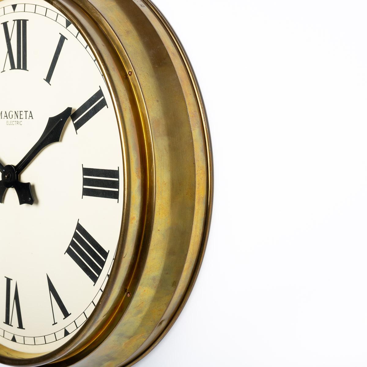 Large Diameter Vintage Brass British Factory Clock By Megneta For Sale ...