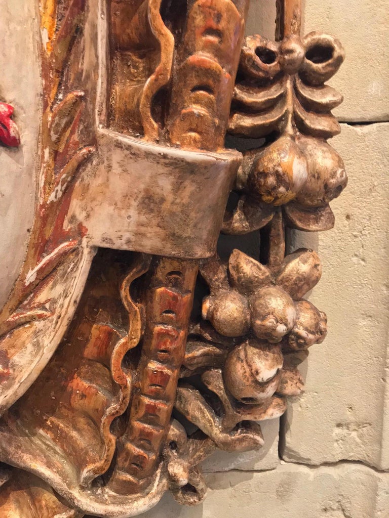 Large 18th Century Family Crest Antique Shield Coat of Arm Armorial ...