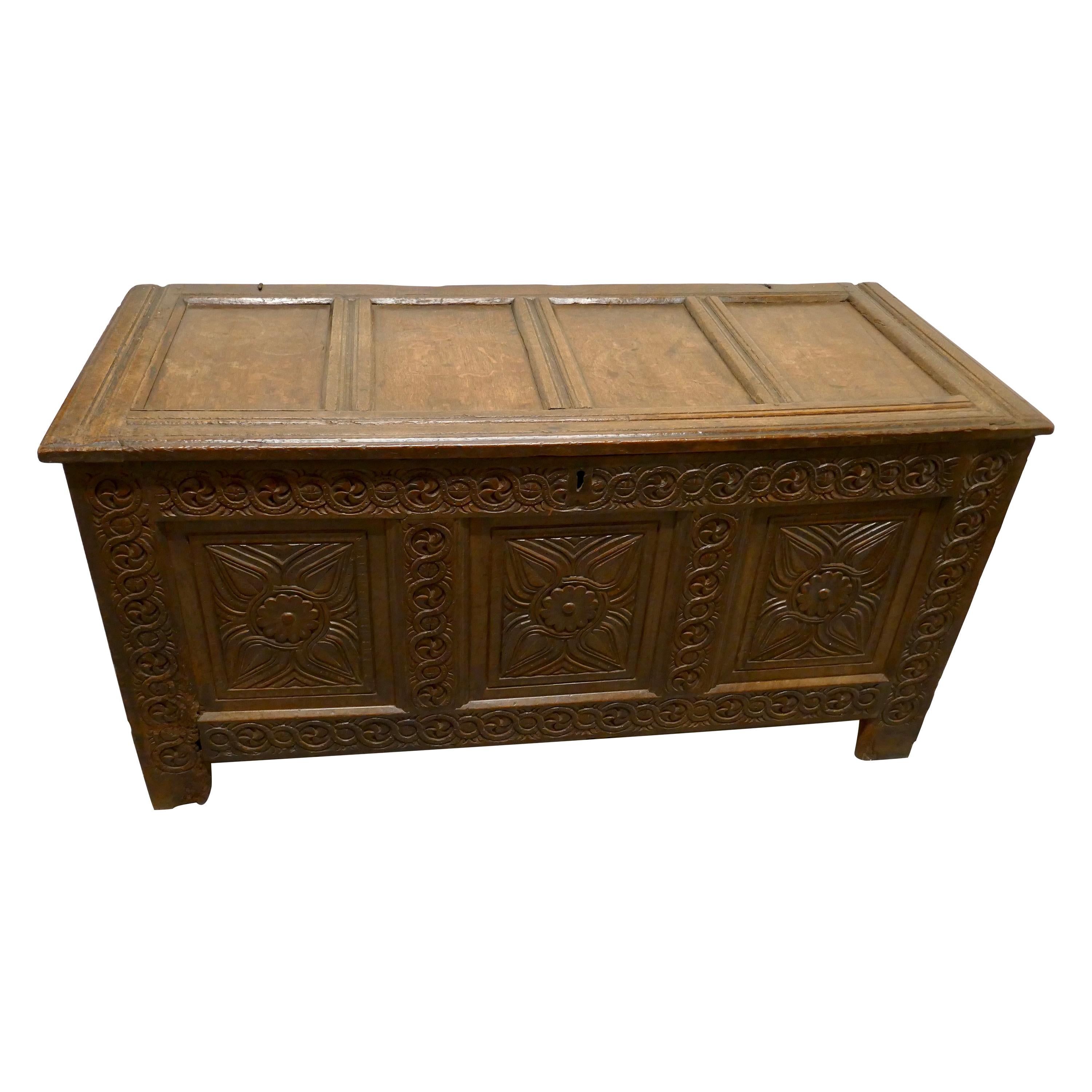 Antique 18th Century Indian Oriental Hardwood Coffer Chest For Sale at ...