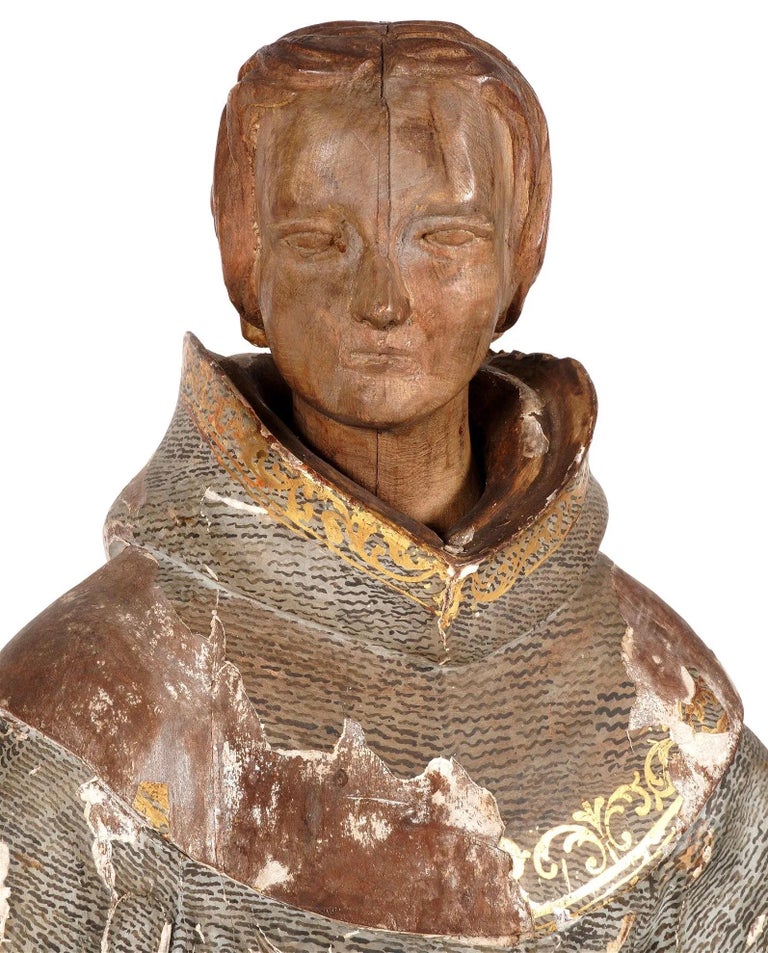 Large 18th Century Carved Polychrome Santos at 1stDibs