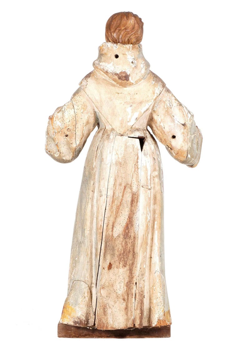 Large 18th Century Carved Polychrome Santos at 1stDibs