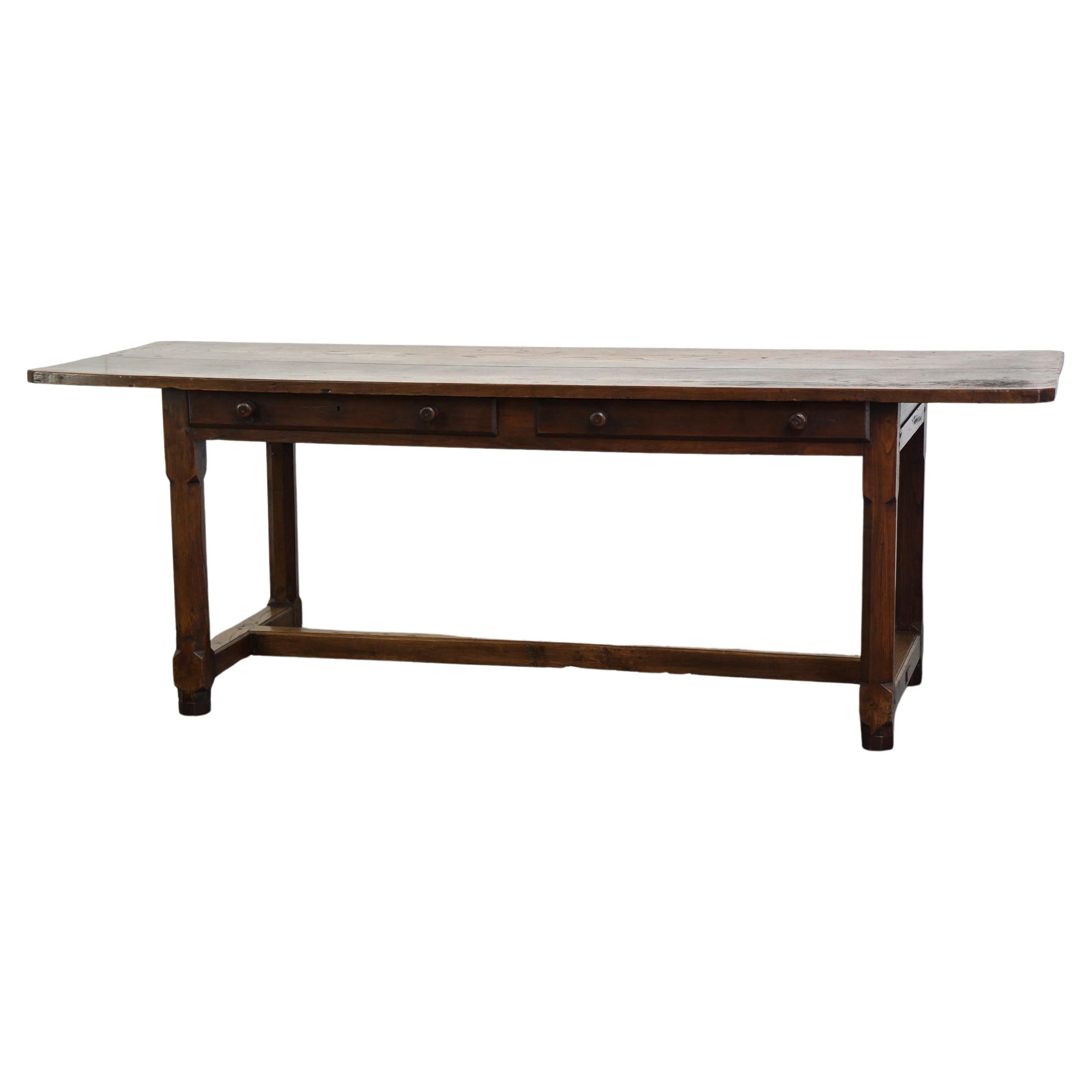 Large 18th-Century Chestnut Wood Dining Table with a Stunning ...