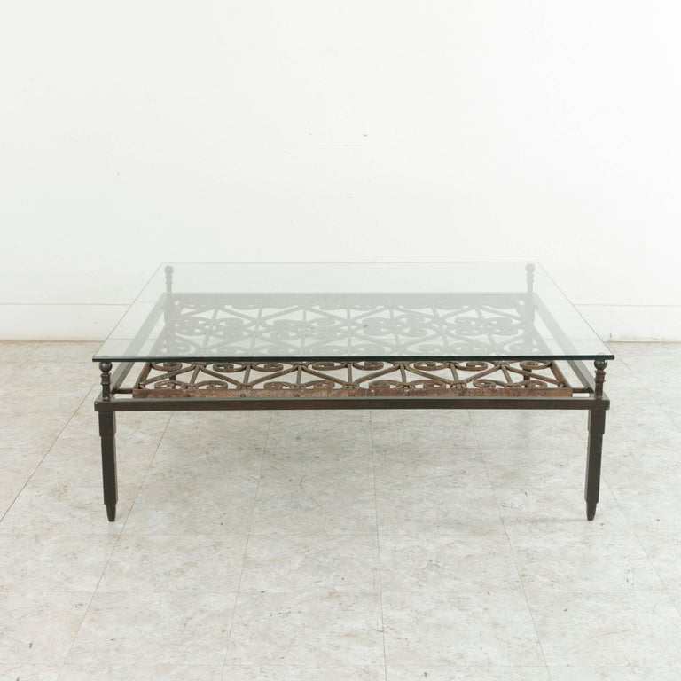 Large 18th Century Forged Iron Grill Converted into Coffee Table with ...