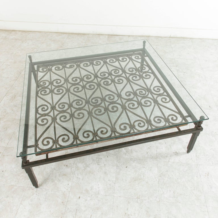 Large 18th Century Forged Iron Grill Converted into Coffee Table with ...