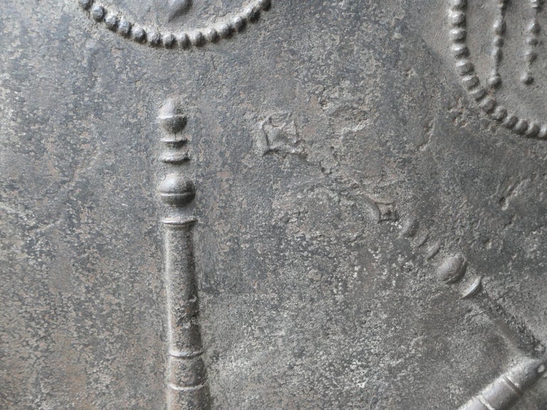 Large 18th Century French 'Pillars with Ihs Monogram' Fireback For Sale ...