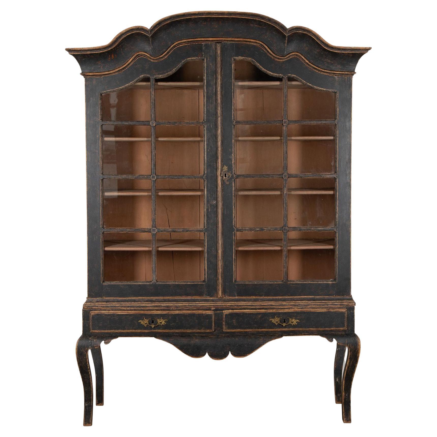 Large 18th Century Period Swedish Rococo Vitrine For Sale at 1stDibs