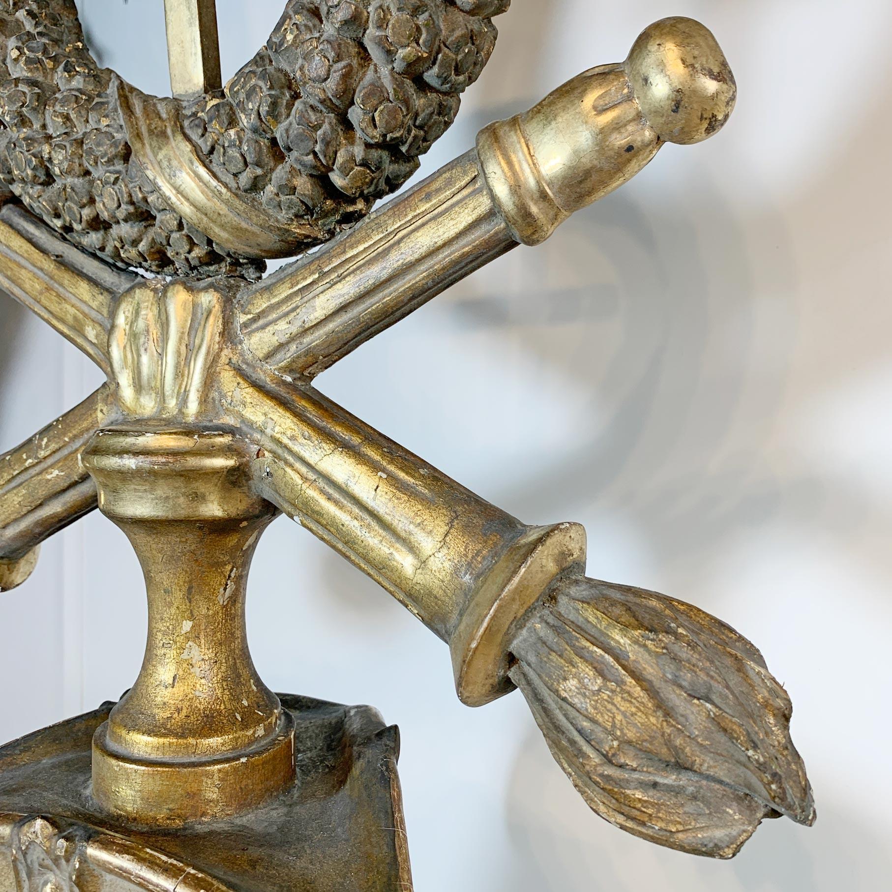 Large 18th Century Gold Processional Cross For Sale at 1stDibs