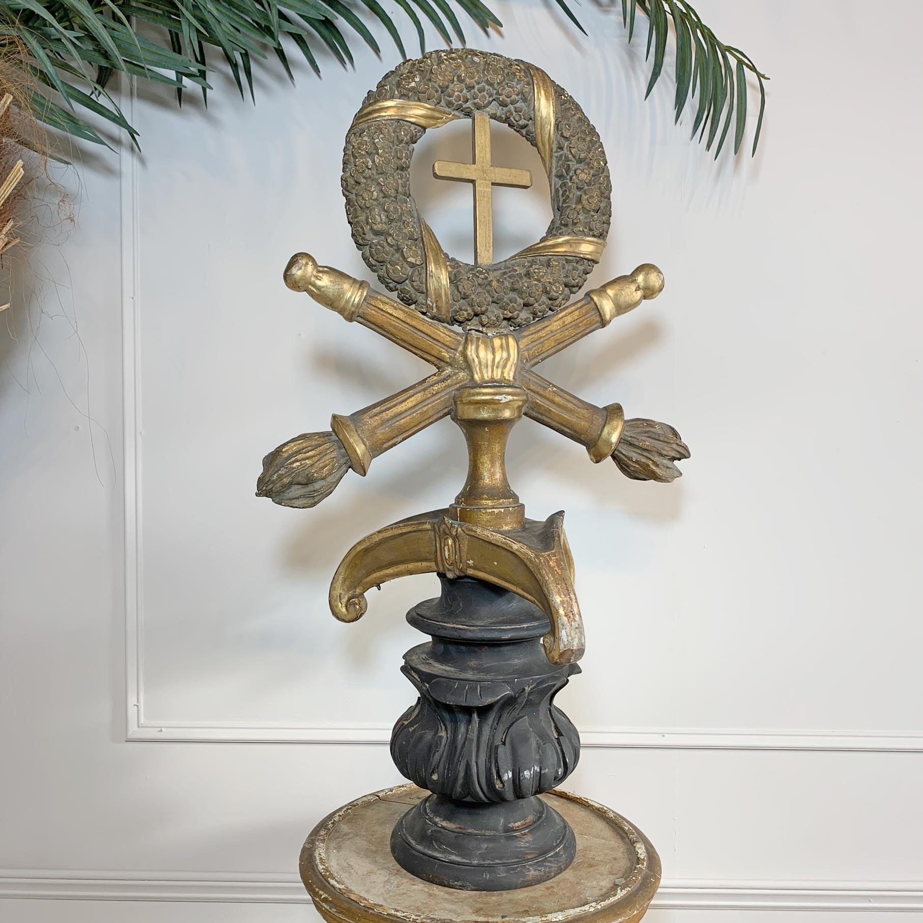 Large 18th Century Gold Processional Cross For Sale at 1stDibs
