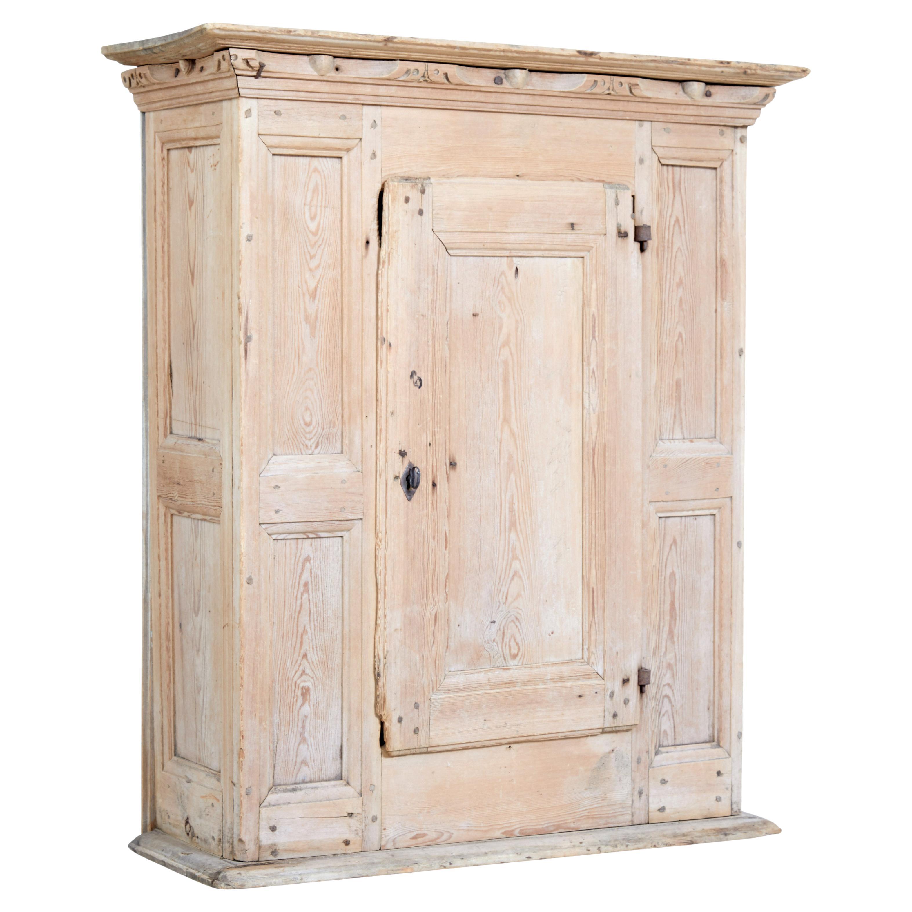 18th Century American Pine Slant Back Cupboard For Sale at 1stDibs