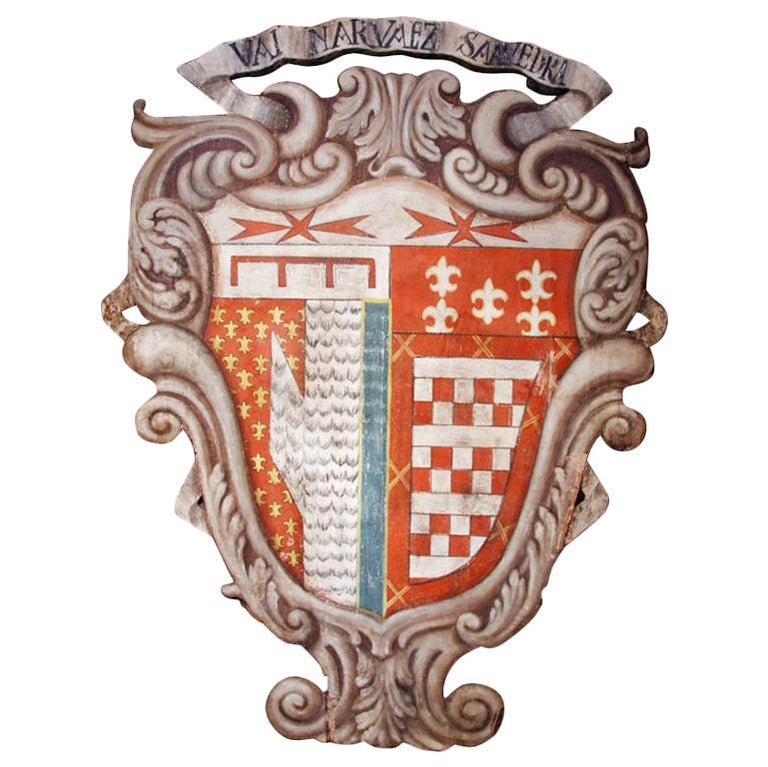 Huge, 18th c., Painted Italian Crest For Sale at 1stDibs