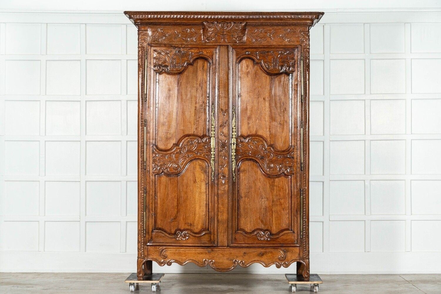 Large 18thC French Carved Walnut Armoire For Sale at 1stDibs