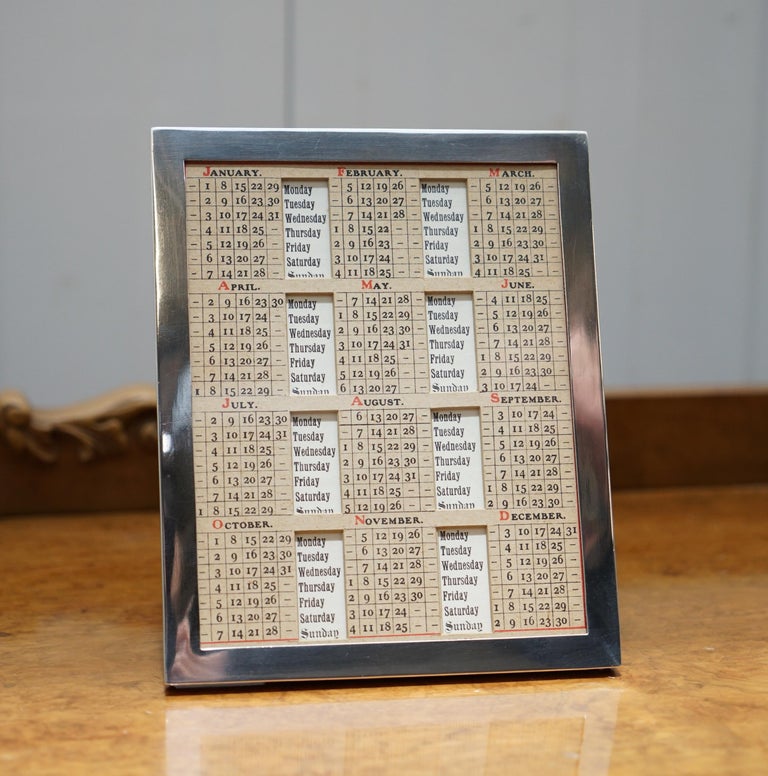 Large 1929 Sterling Silver Asprey London Year to View Desk Art Calendar ...