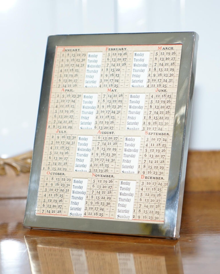 Large 1929 Sterling Silver Asprey London Year to View Desk Art Calendar ...