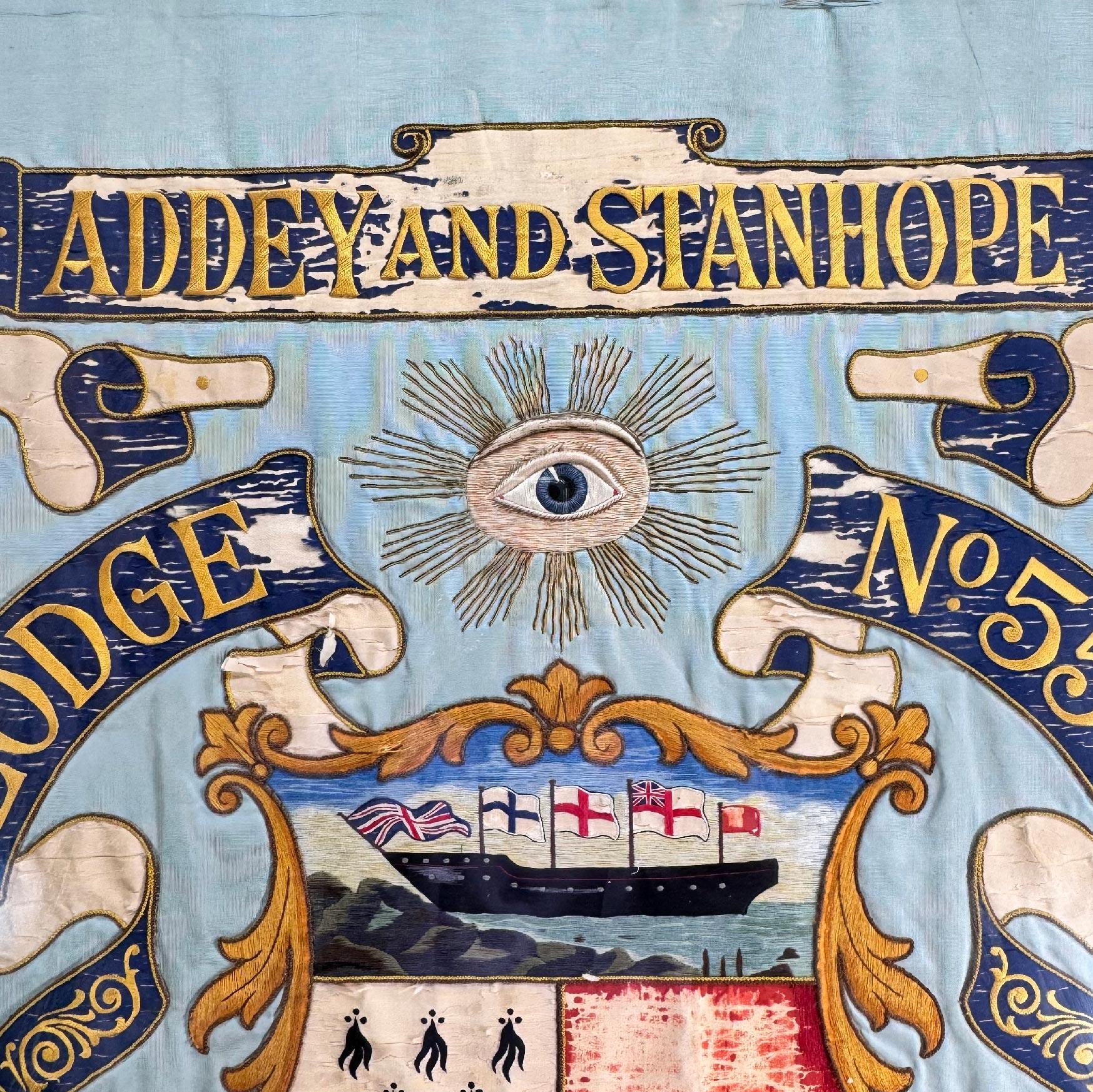 Large 1930's Embroidered English Freemasons Banner at 1stDibs