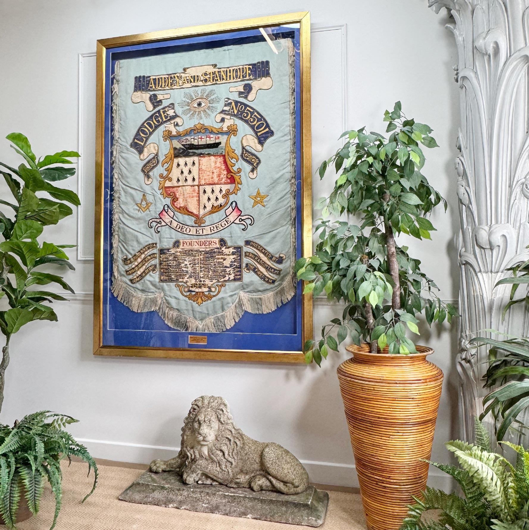 Large 1930's Embroidered English Freemasons Banner at 1stDibs