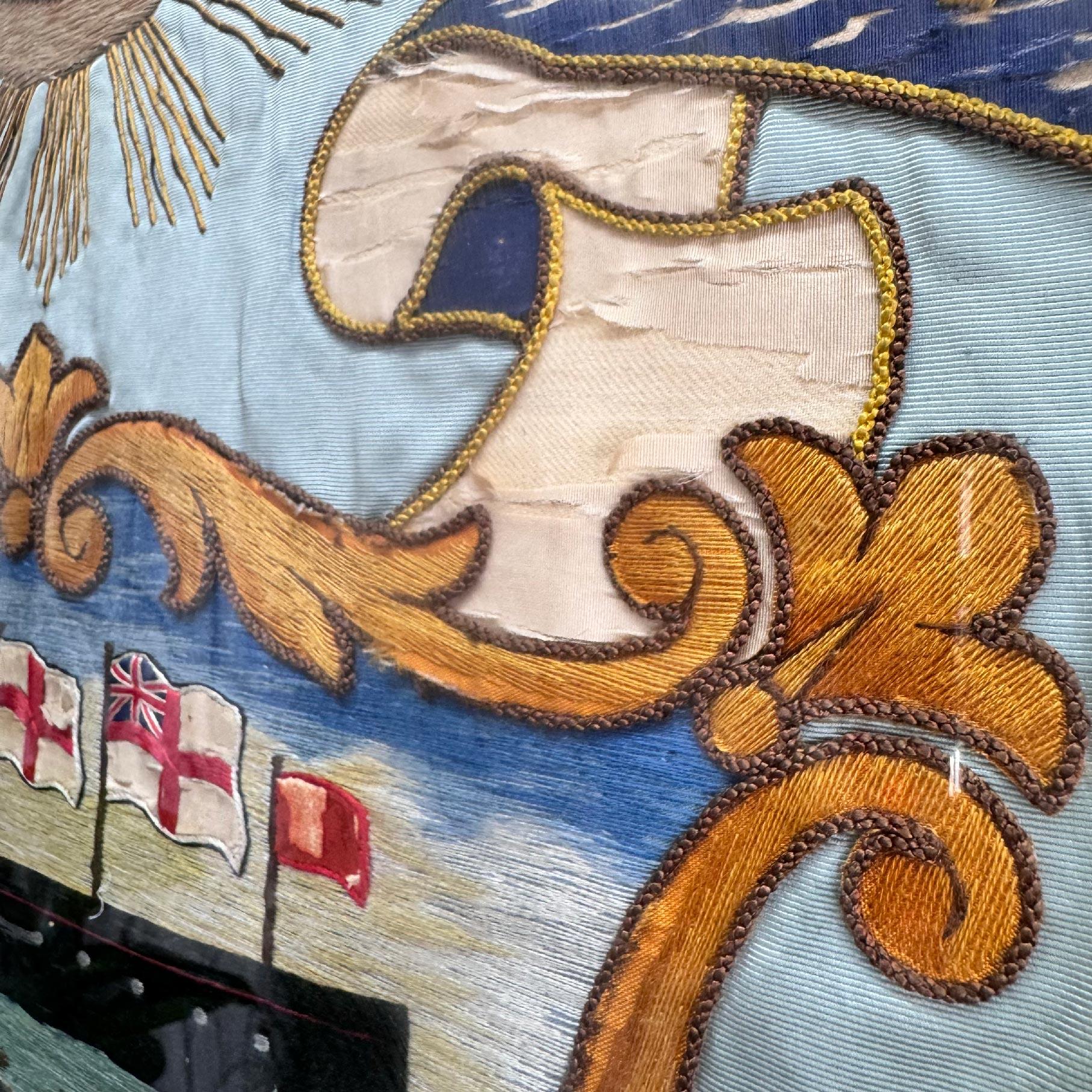 Large 1930's Embroidered English Freemasons Banner at 1stDibs