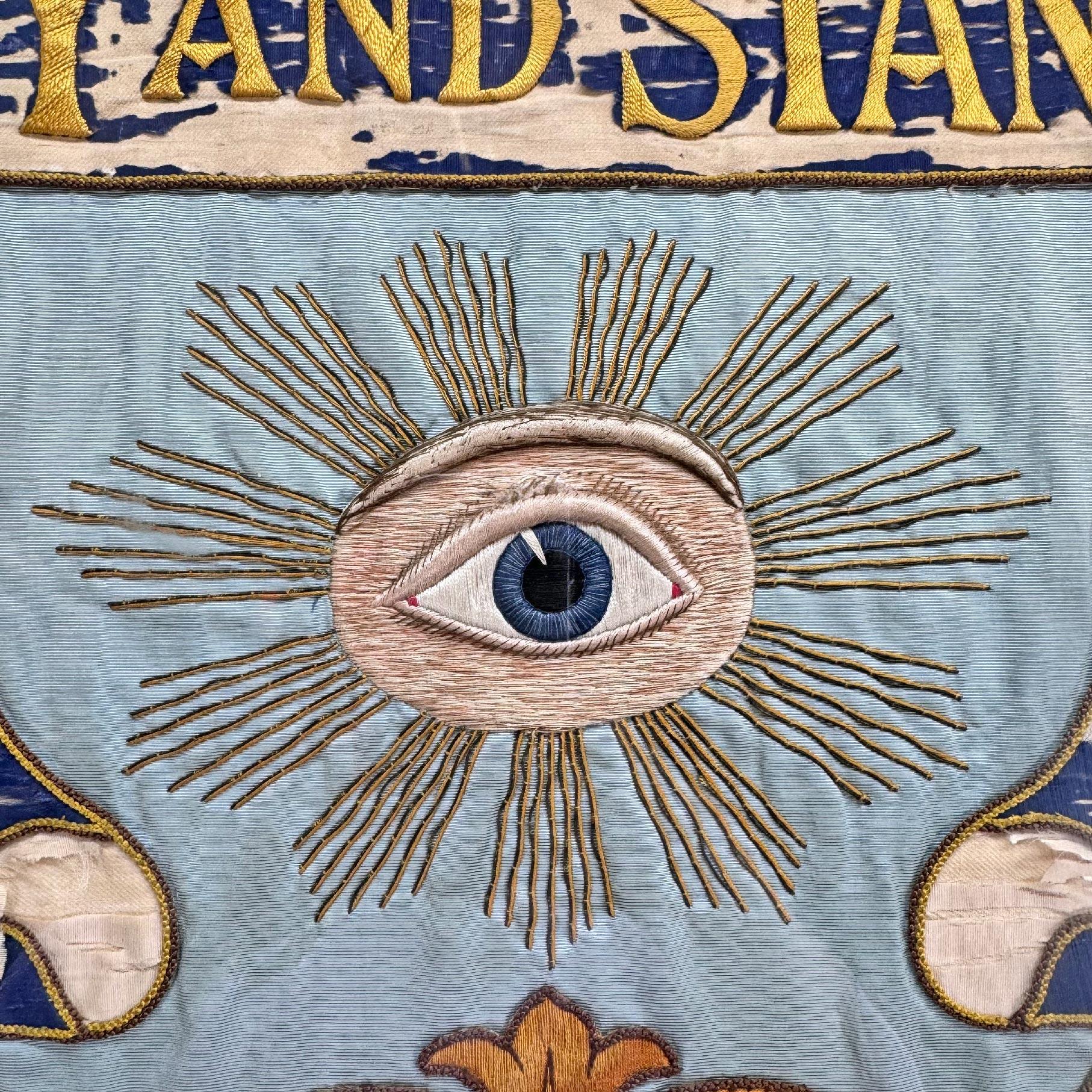 Large 1930's Embroidered English Freemasons Banner at 1stDibs