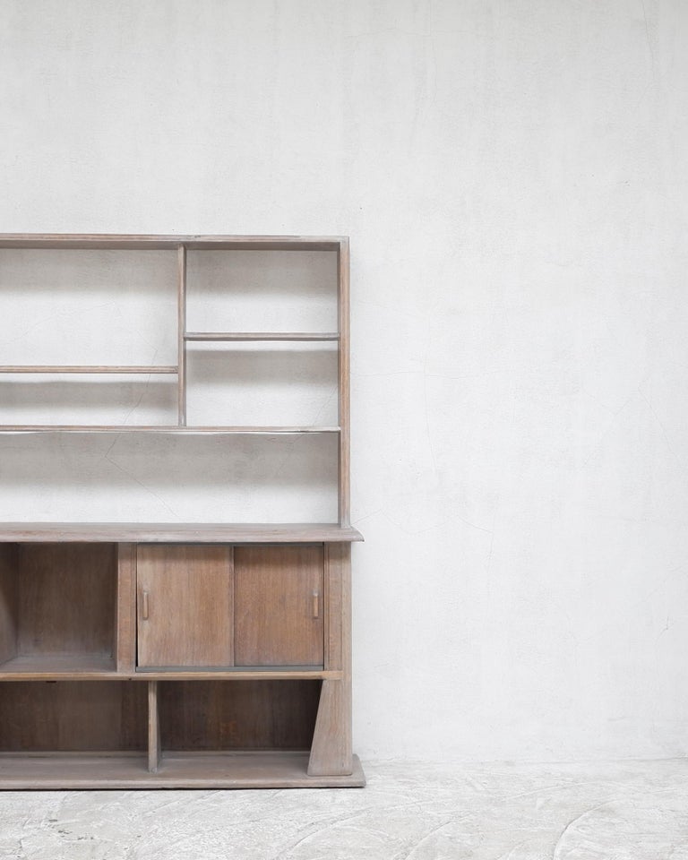 Large 1940s English Modernist/Deco Limed Oak Shelving Unit/Bookcase For ...