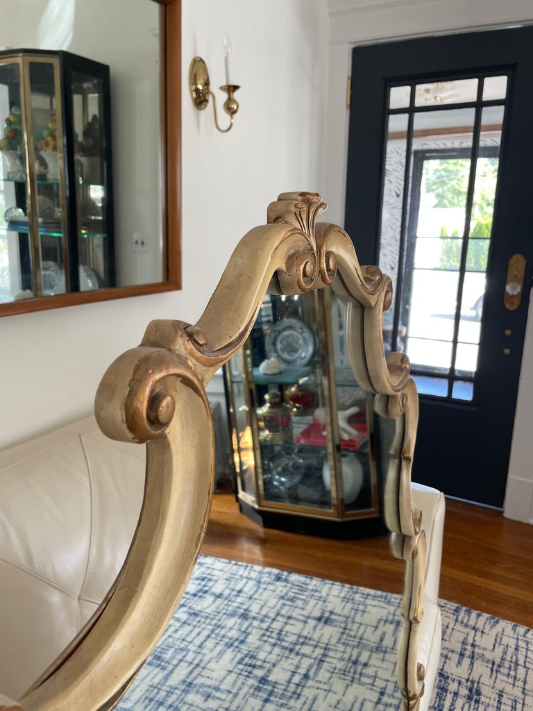 Large 1940s French Regency Style Wall Mirror with Scrolled Fruitwood ...