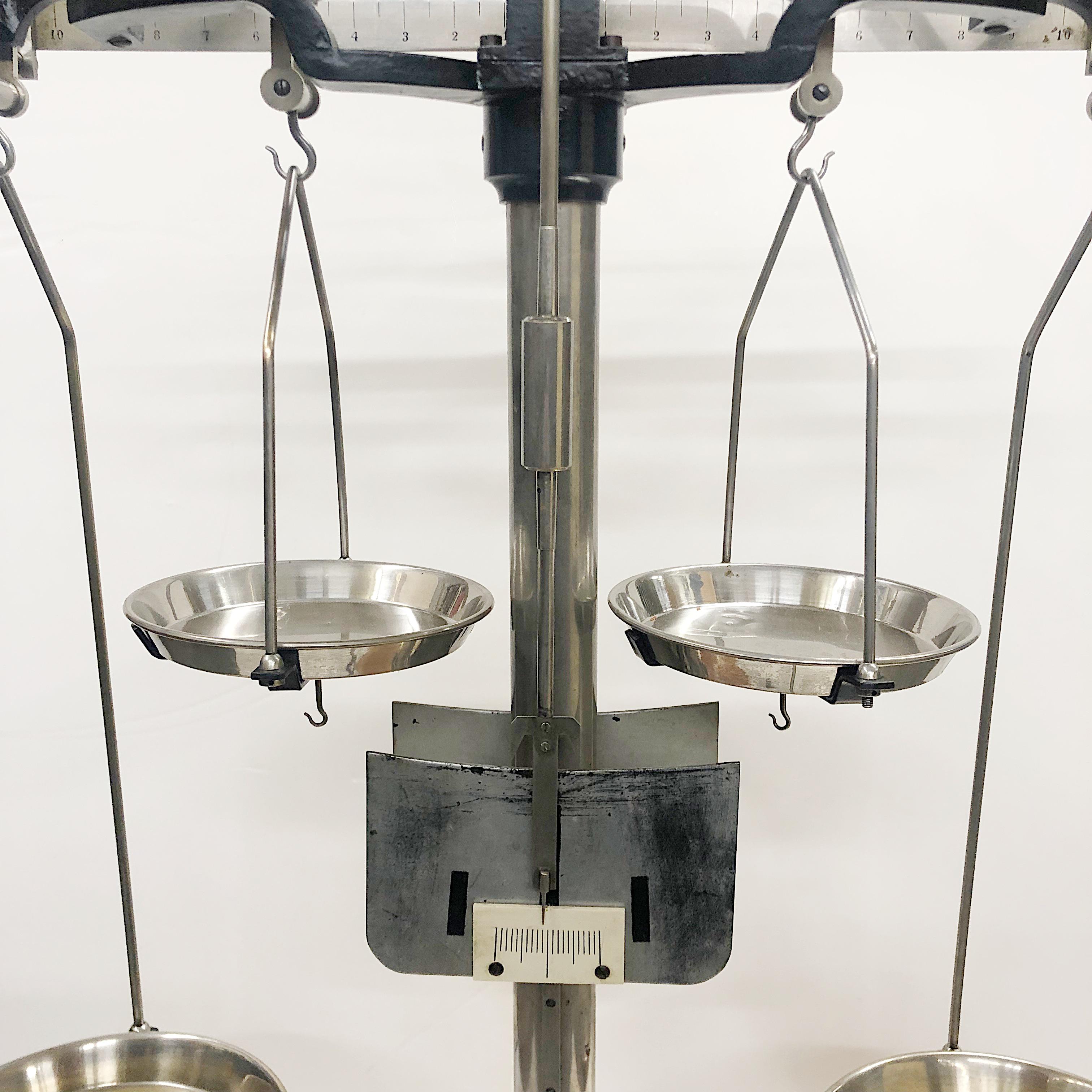 Large 1940s Vintage Industrial Apothecary Laboratory Teaching Scale ...